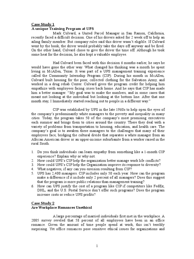 Organizational Behaviour Case Studies | PDF | Employment | Business