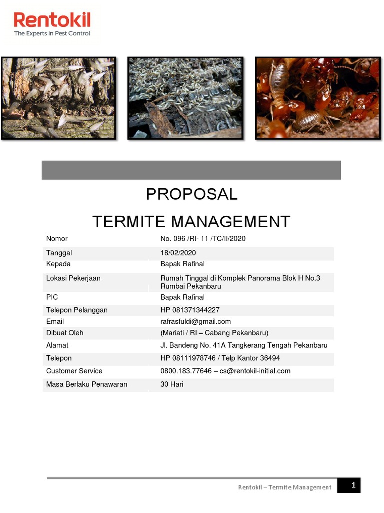 Proposal Manajemen Rayap Rentokil | PDF