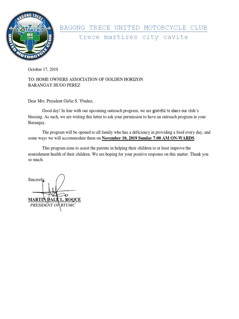 Permission Letter To HOA | PDF