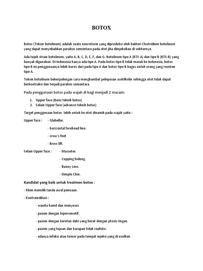 Panduan Botox untuk Praktisi | PDF