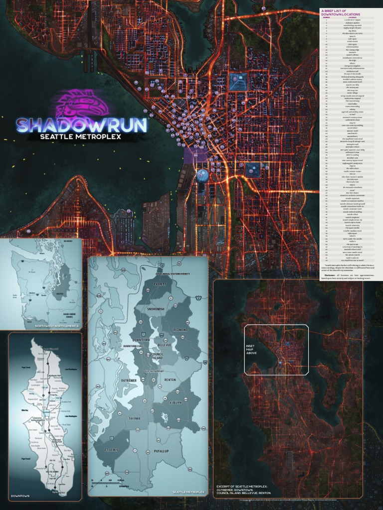 Shadowrun 6E - Beginner Box - Poster Map | PDF | Seattle | Computing ...