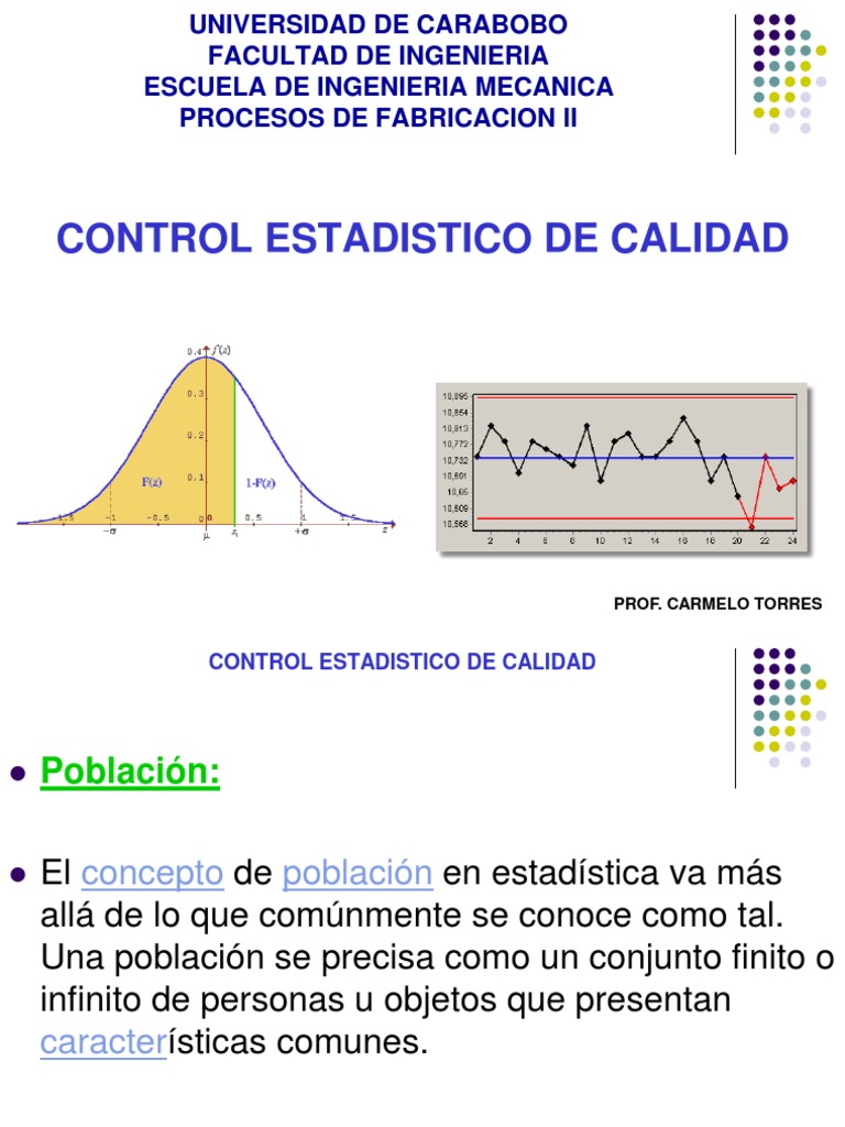 Tema 3 Control Estadistico de Calidad | PDF | Desviación Estándar ...