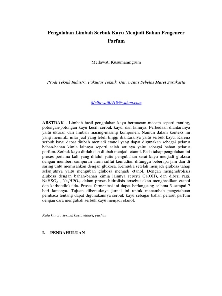Pengolahan Limbah Serbuk Kayu Menjadi Bahan Pengen | PDF
