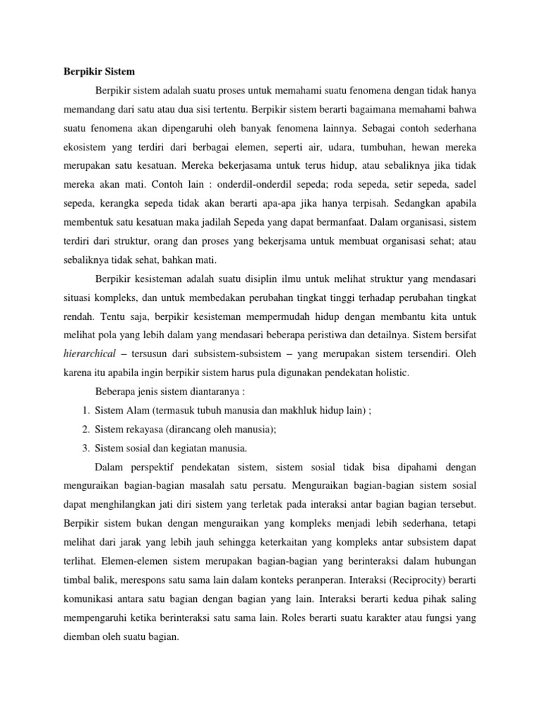 Berpikir Sistem | PDF