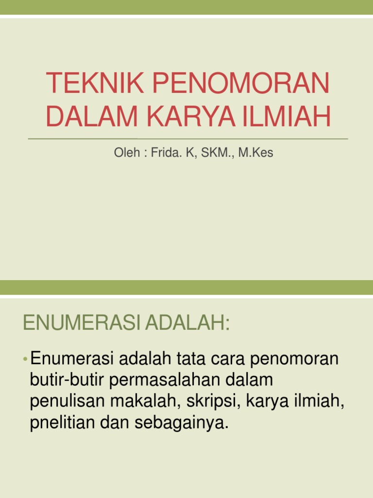 Teknik Penomoran | PDF
