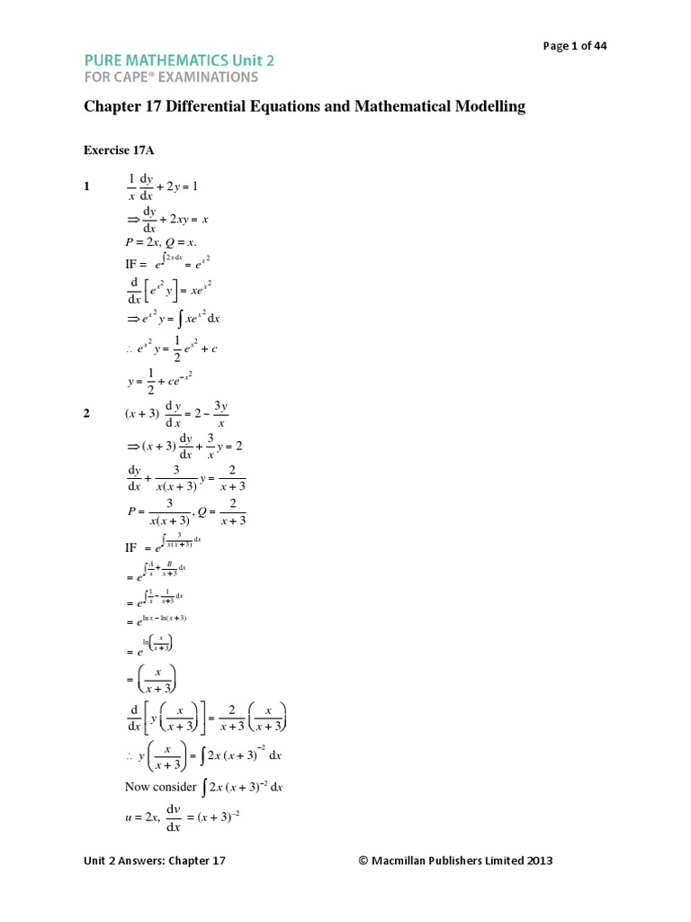 Chapter 17 - Differential Equations | PDF | Equations | Functions And ...