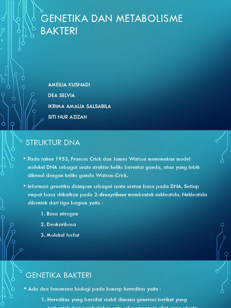 Kel.3 Genetika Dan Metabolisme Bakter (PPT) I | PDF