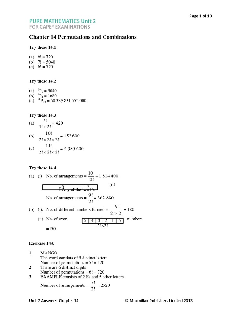 Chapter 14 - Permutation and Combinations PDF | PDF | Consonant | Linguistics