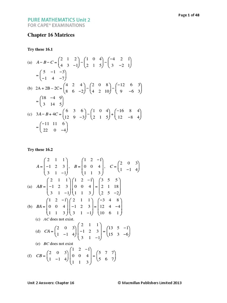 Chapter 16 - Matrices | PDF | Operator Theory | Linear Algebra