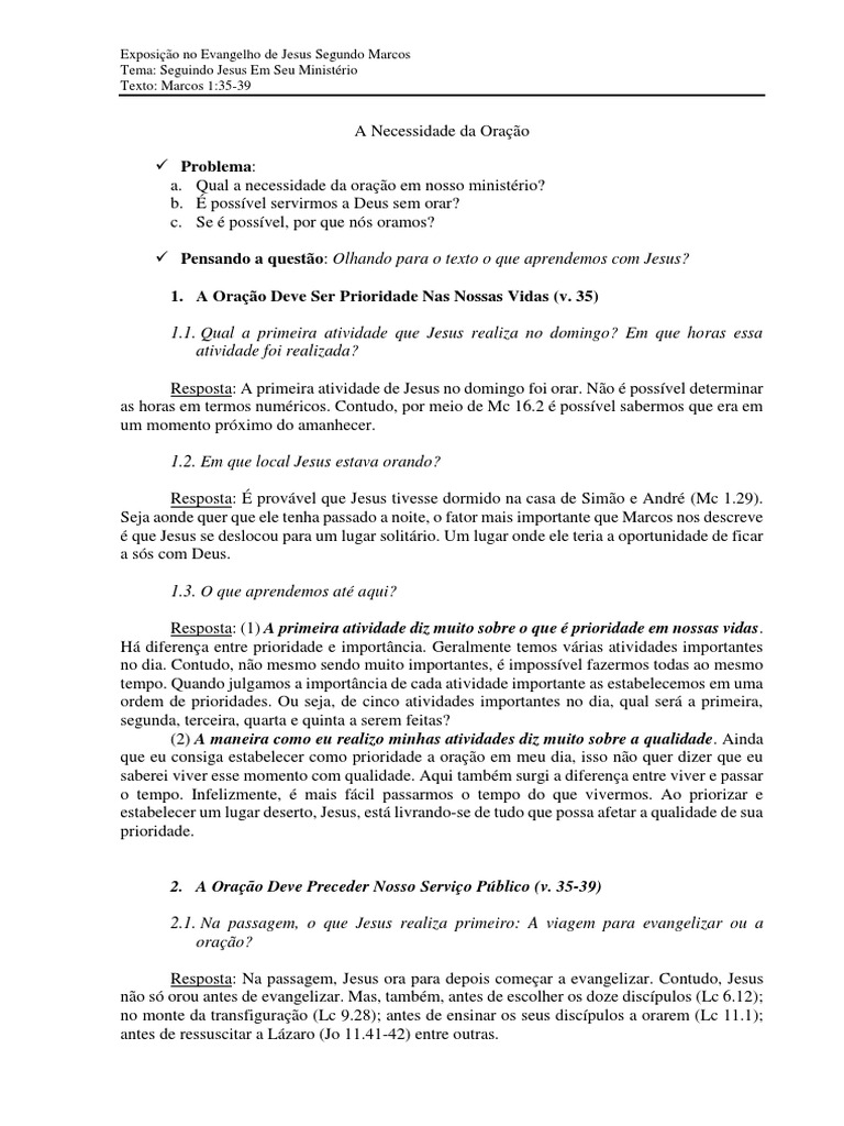 MC 1.35-39 | PDF | Evangelho de Marcos | Ministério de Jesus