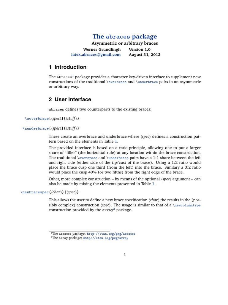 Abraces | PDF | Bracket | Notation