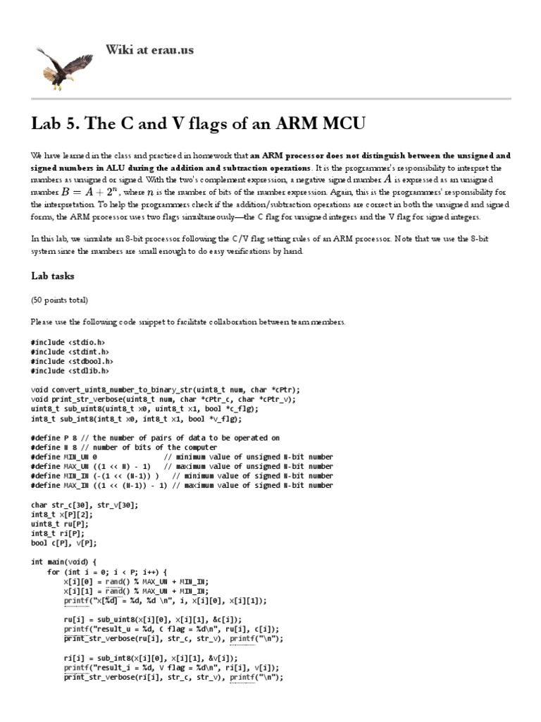 Cls - Arm - Labs - Lab05 - 2020 - 1spring (Wiki at Erau - Us) PDF | PDF ...