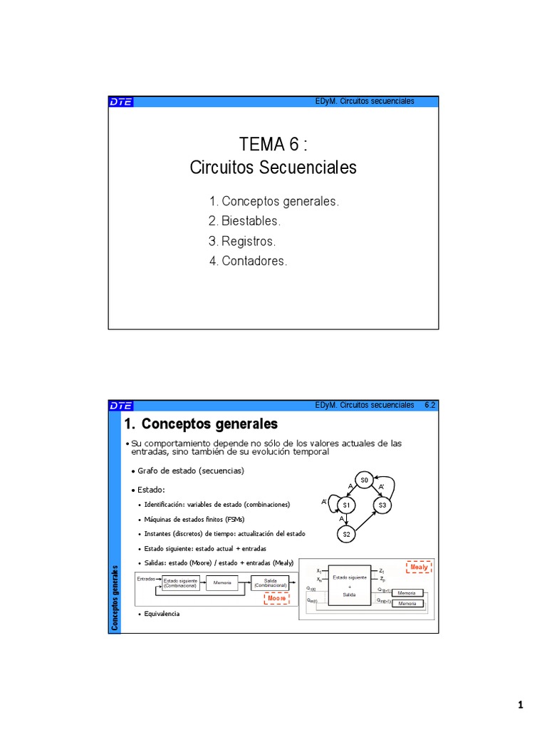 Tema 6 Circuitos Secuenciales PDF | PDF