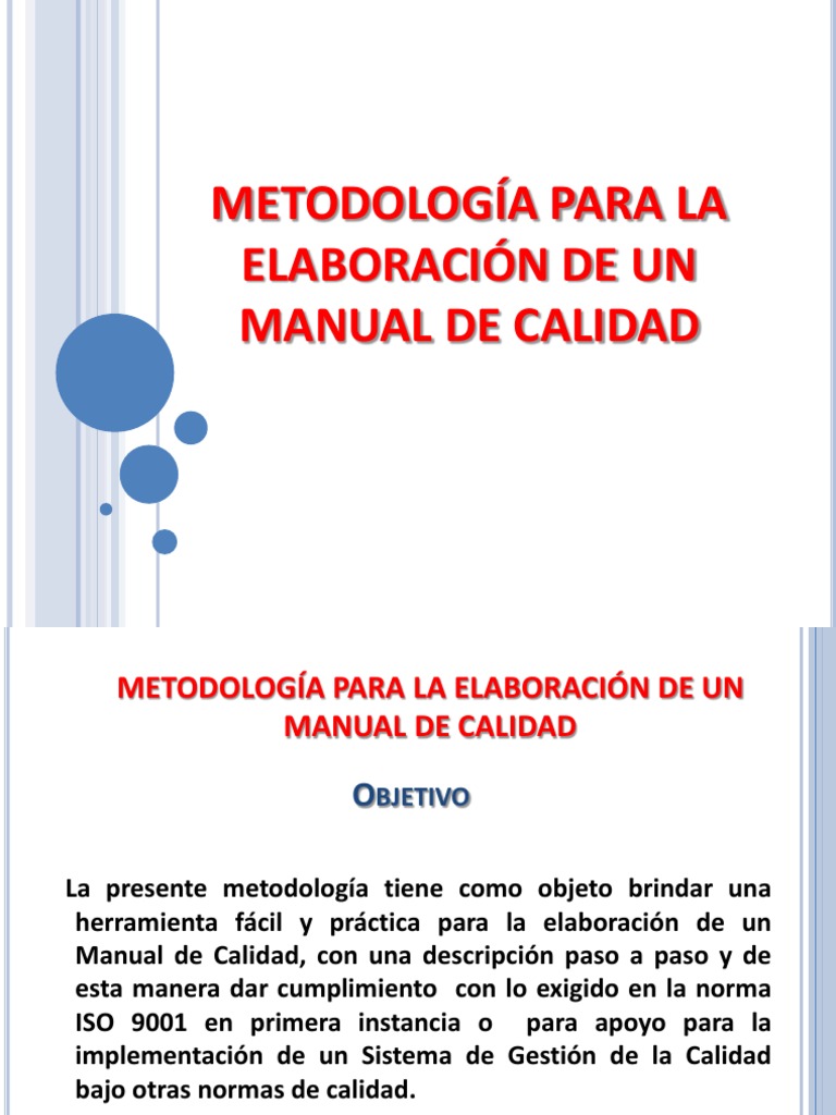 Metodología para La Implementación de Un Manual de Calidad | Descargar gratis PDF | Gestión de ...