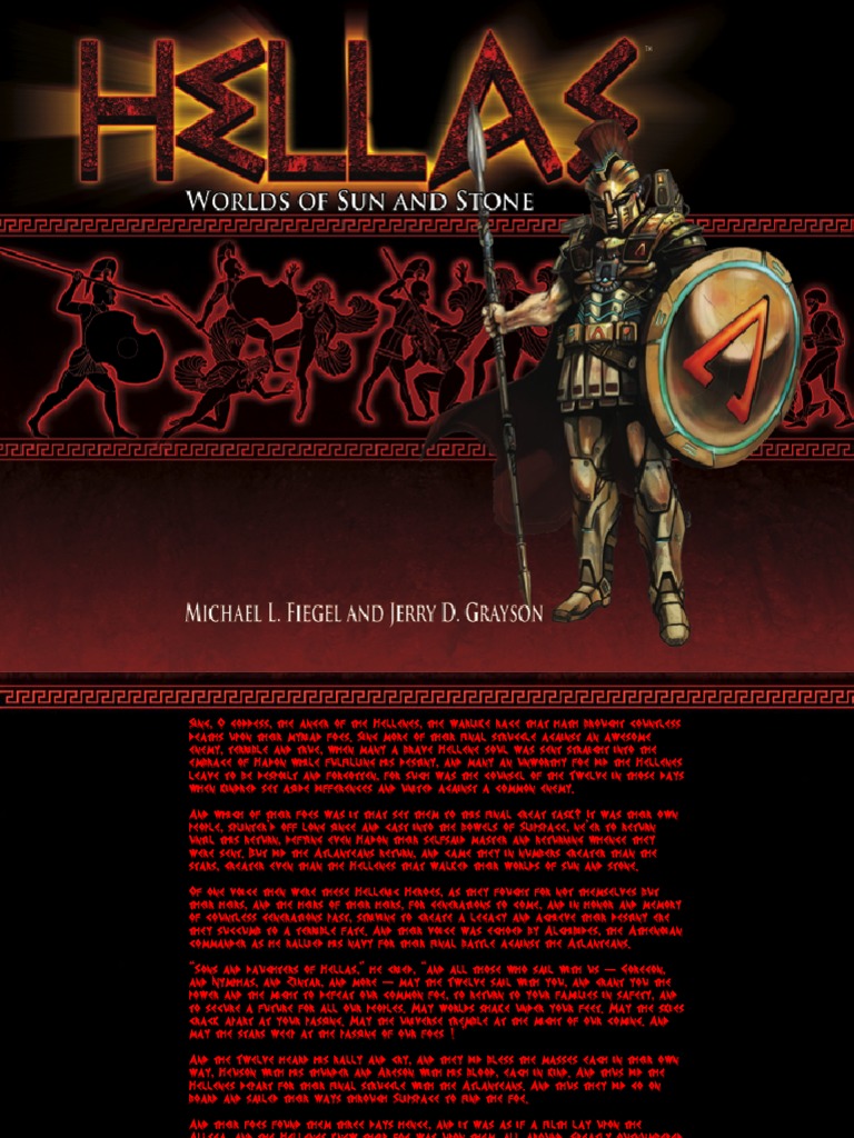 Hellas RPG Worlds of Sun and Stone PDF | PDF | Hero | Greek Mythology