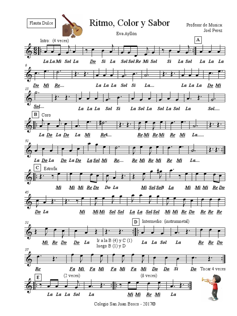 5to Grado - Ritmo Color y Sabor | PDF