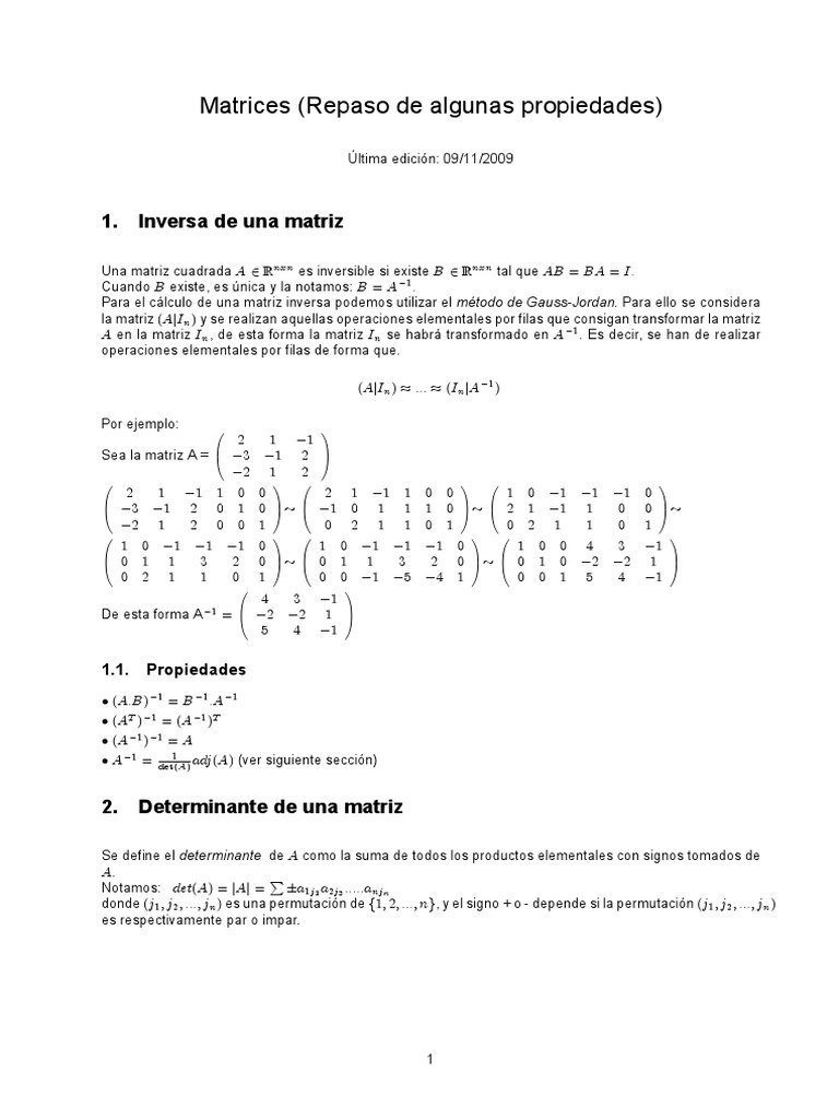 Matrices Repaso - Merged | PDF | Espacio vectorial | Base (álgebra lineal)