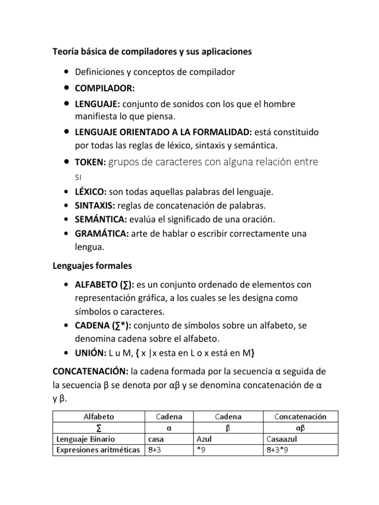 Teoría Básica de Compiladores y Sus Aplicaciones | PDF | Compilador ...