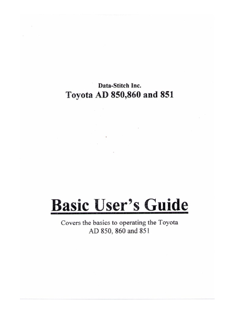 Toyota 860 Basic User Guide | PDF