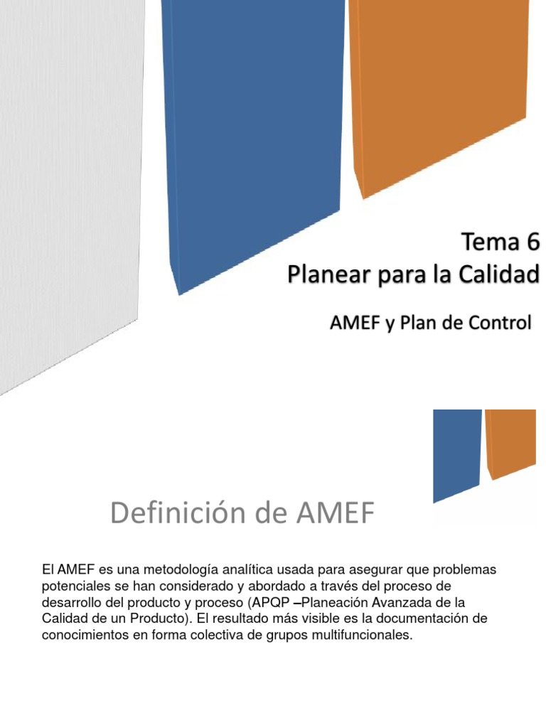 Tema 6 AMEF y Plan de Control | PDF | Diseño | Software