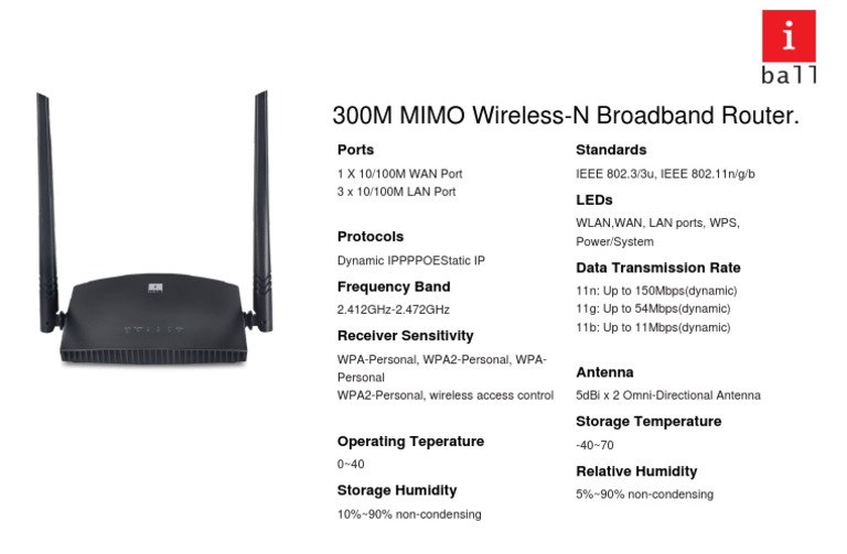 iB-WRB303N-300M MIMO Wireless-N Broadband Router PDF | PDF