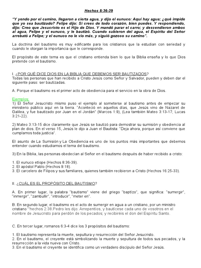 Hechos 8 | PDF | Bautismo | La resurrección de Jesús