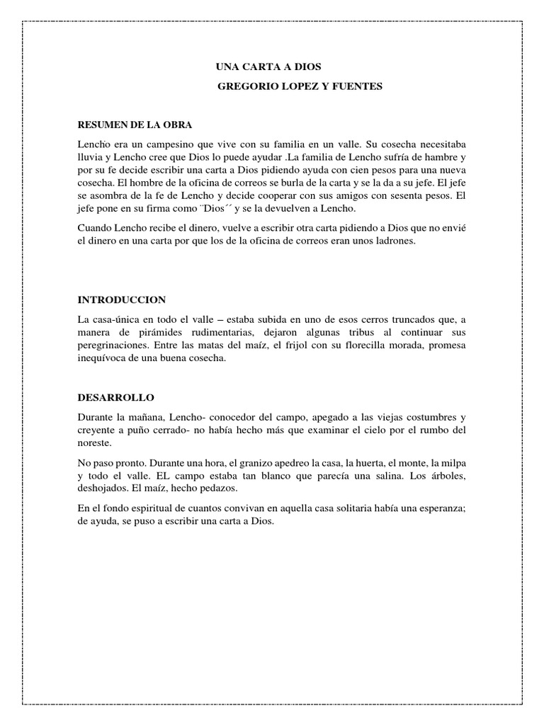 Una Carta A Dios 2 | PDF | Religión y creencia