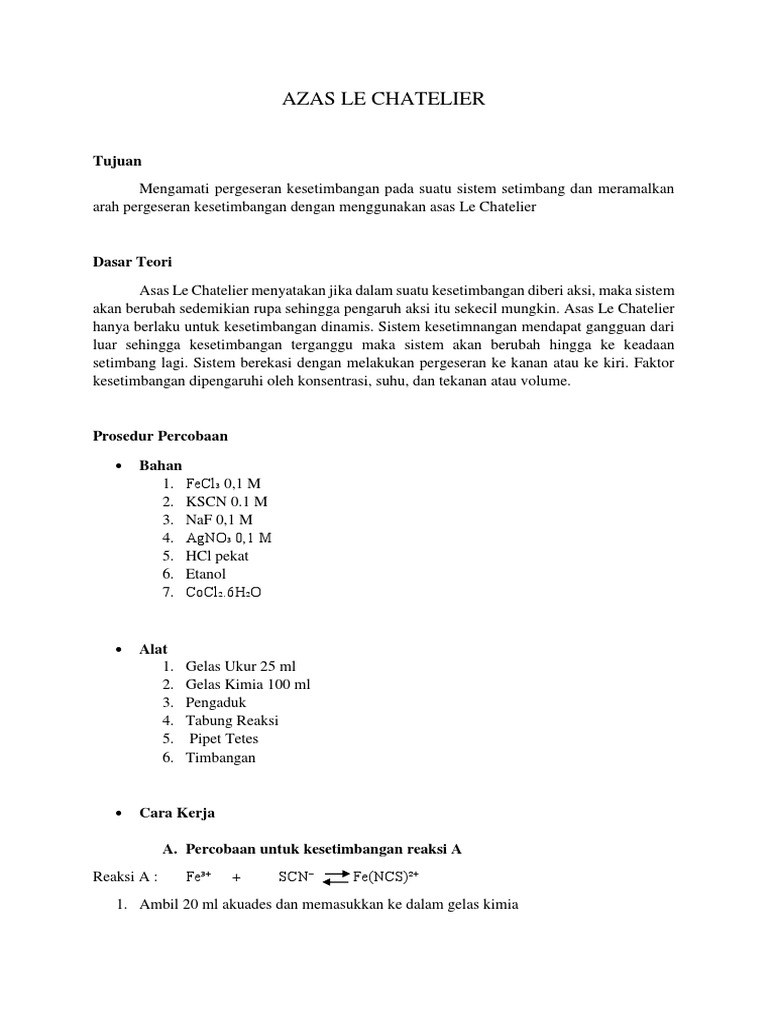 Azas Le Chatelier | PDF