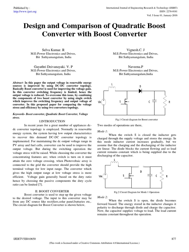 Design and Comparison of Quadratic Boost Converter With Boost Converter IJERTV5IS010650 PDF ...