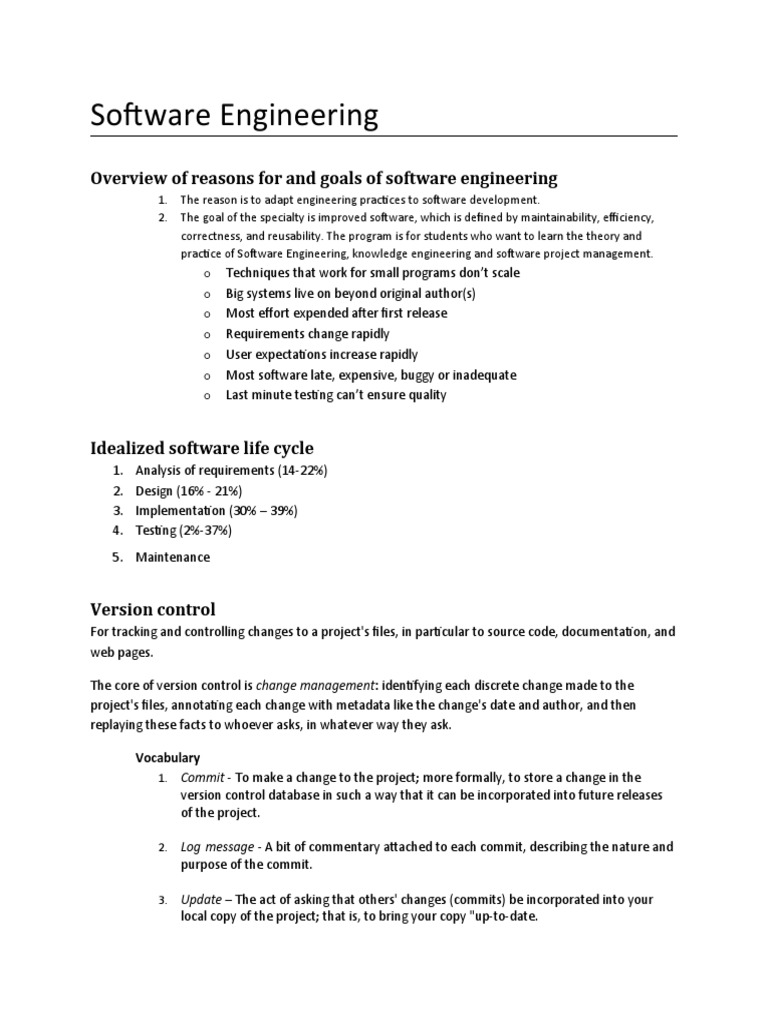 Notes On Software Engineering | PDF | Class (Computer Programming ...