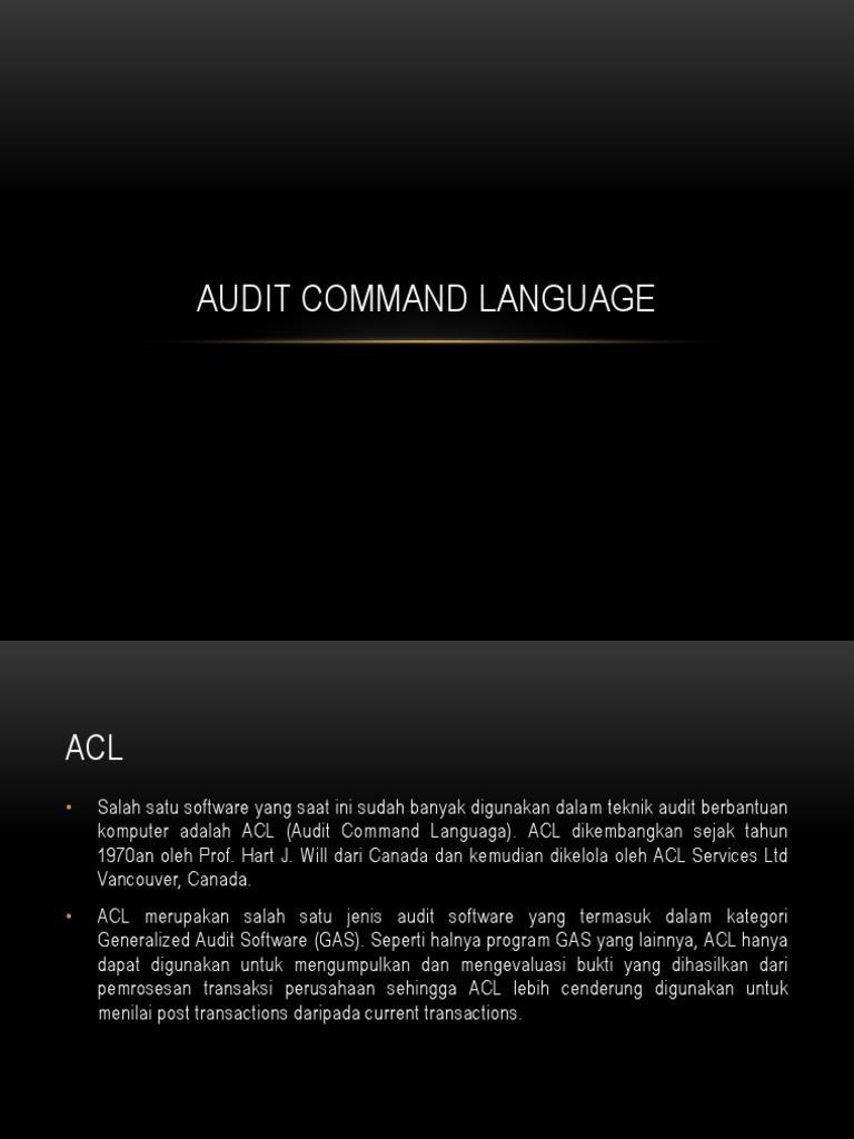 Audit Command Language | PDF
