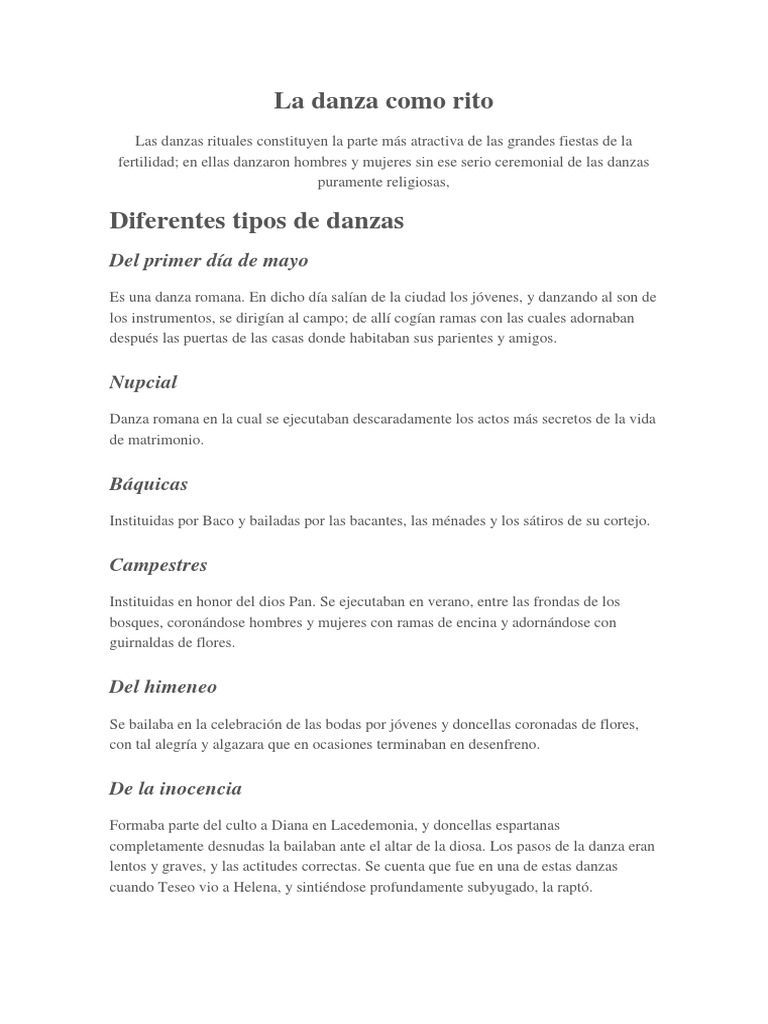 La Danza Como Rito | PDF | Dioniso | Esparta