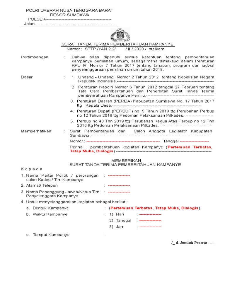 Contoh STTP Kampanye Kades | PDF
