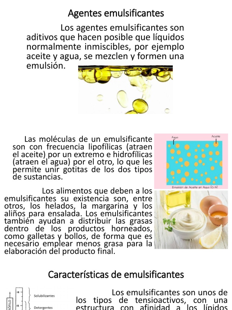 Agentes Emulsificantes | PDF