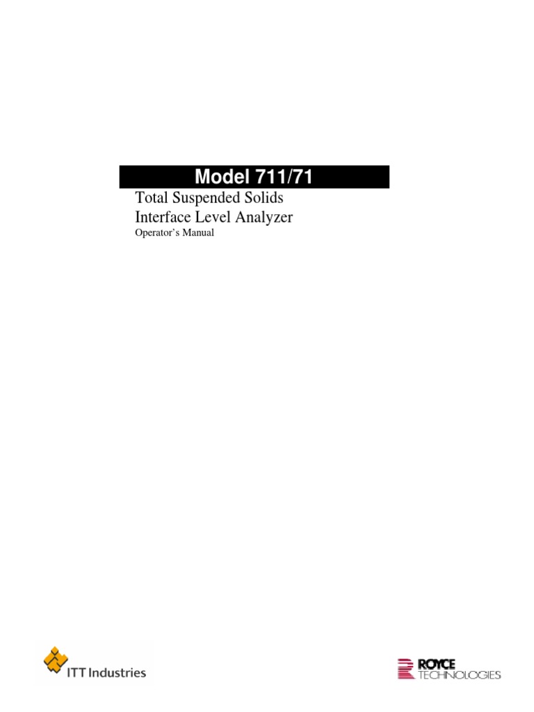 Total Suspended Solids Meter Manual | PDF | Calibration | Sensor