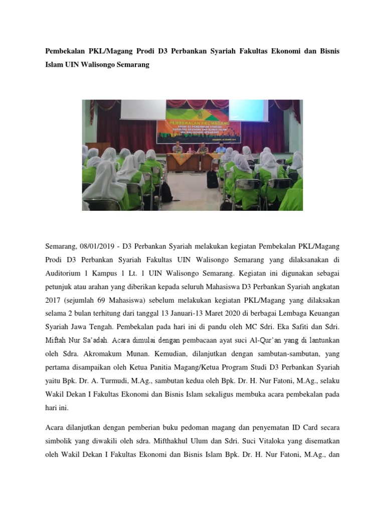 Pembekalan Magang D3 PBS2017 | PDF