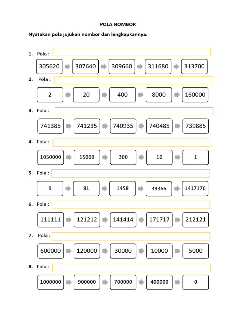 Pola Nombor Tahun 6 | PDF