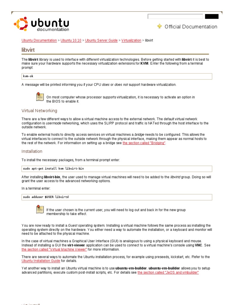 Libvirt: Official Documentation | PDF | Secure Shell | Command Line Interface