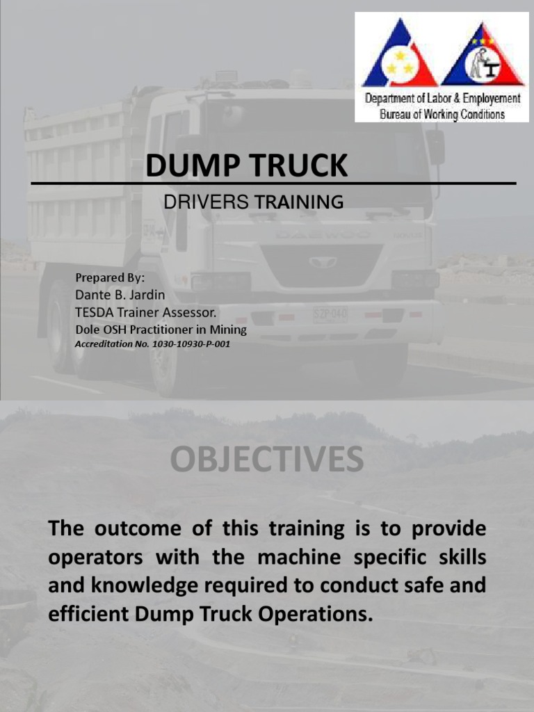 Dump Truck Driver Training Manual | PDF | Truck | Occupational Safety ...