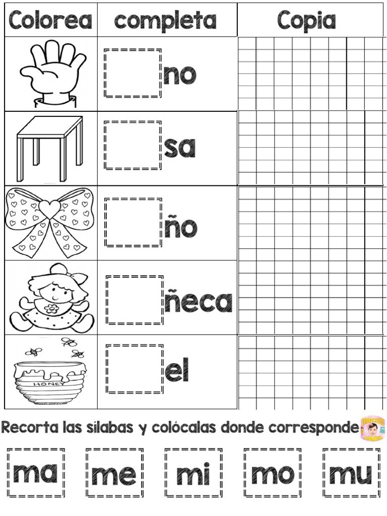 Actividades de sílabas para colorear | PDF