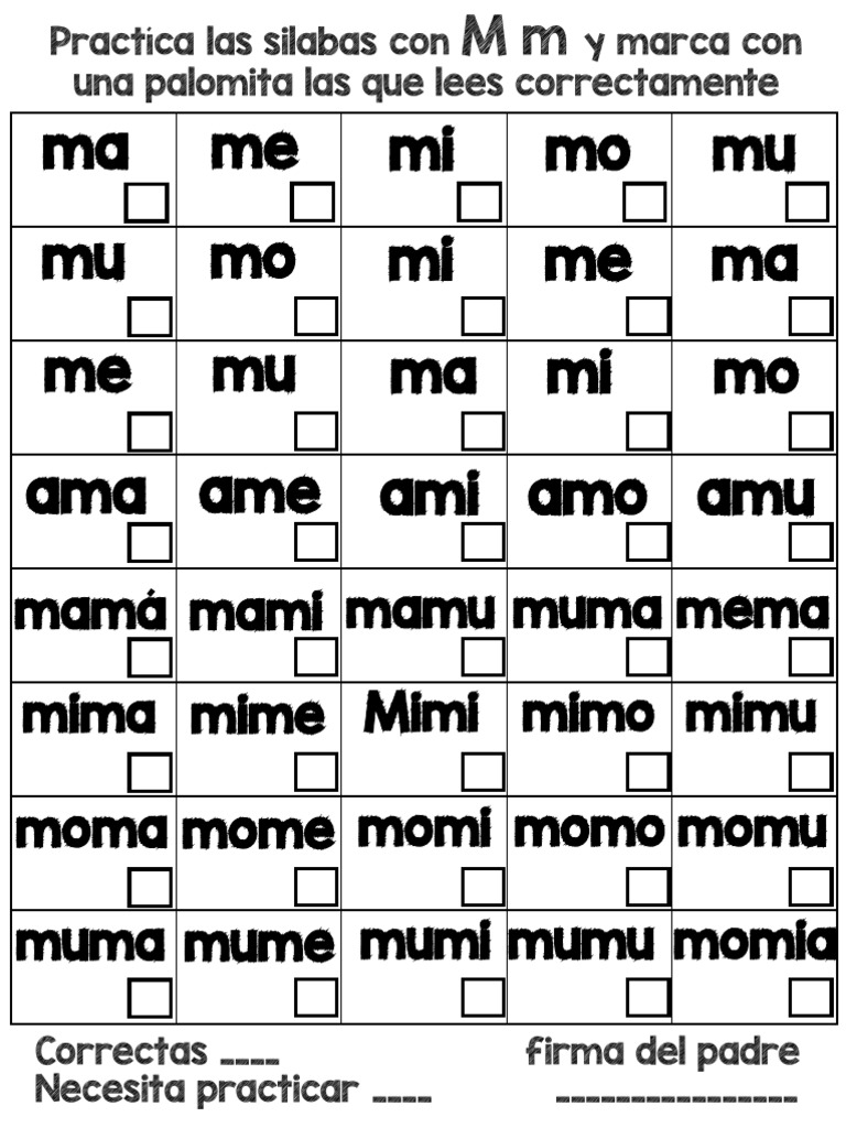 Practica de Silabas | PDF | Artes del Lenguaje y Comunicación ...