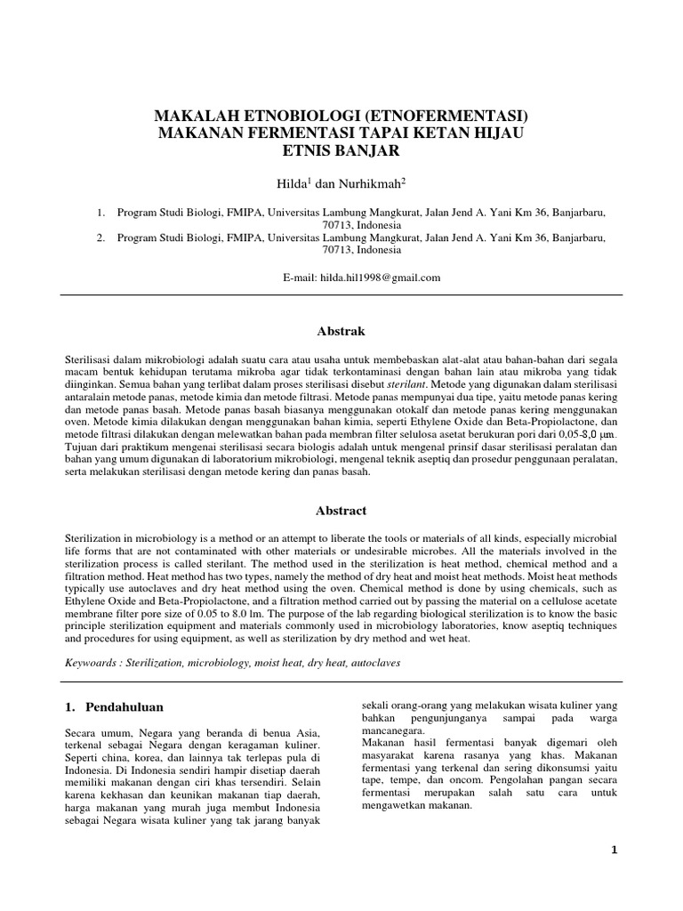 Tapai Hijau Banjar: Fermentasi Tradisional | PDF