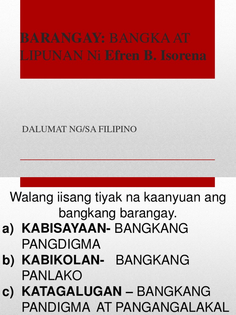 BARANGAY | PDF