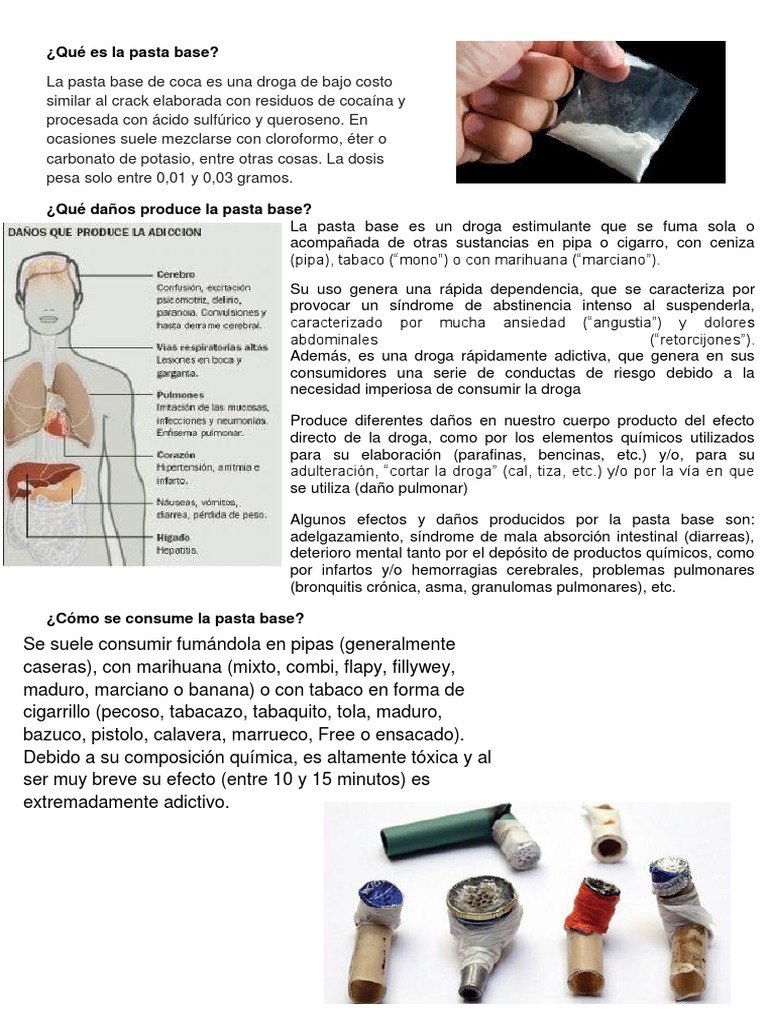Qué Es La Pasta Base | PDF | Drogas que actúan sobre el sistema ...