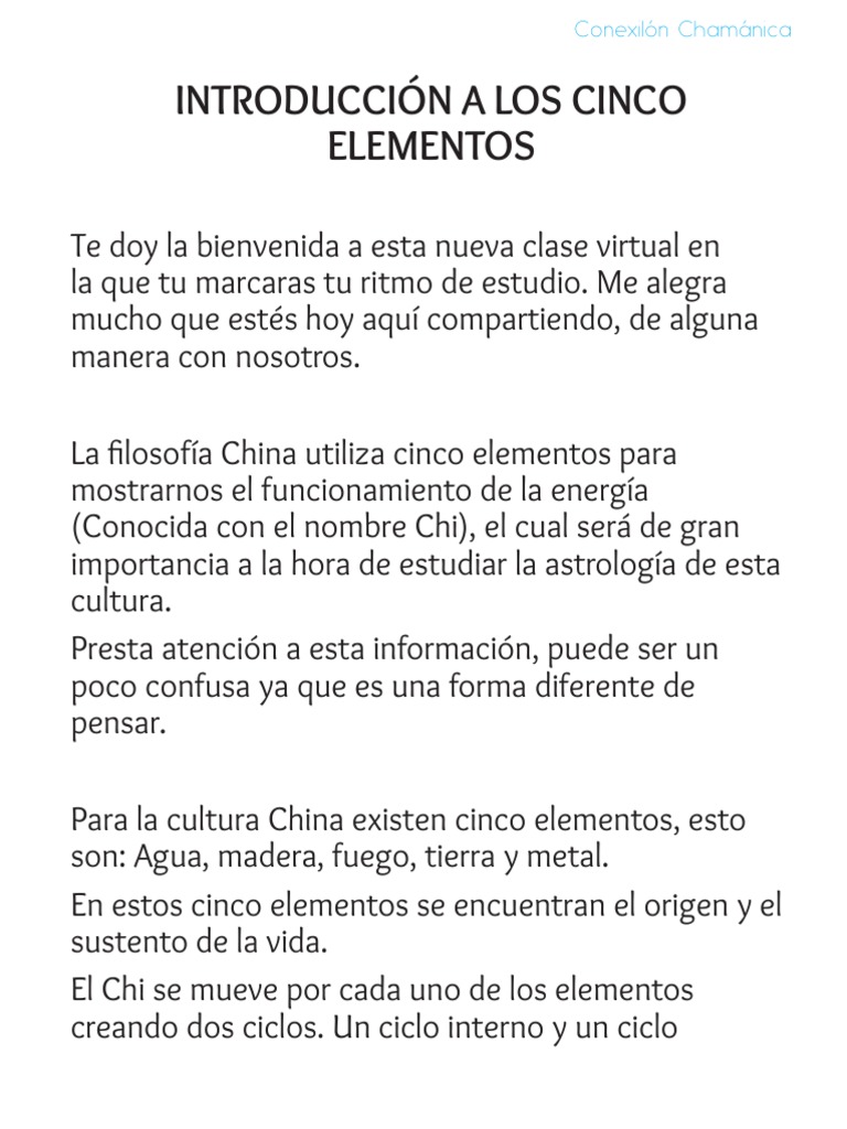 Introducción a los Cinco Elementos Chinos | PDF | Tierra | Órgano ...