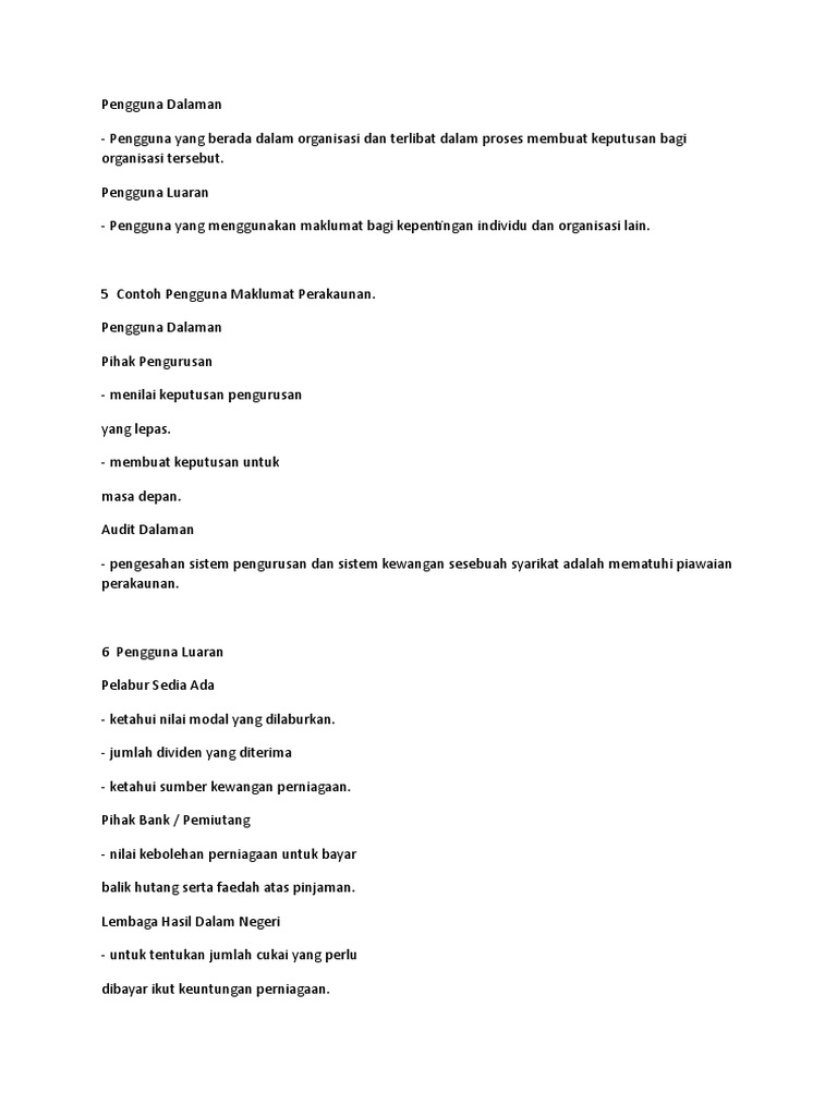 Contoh Pengguna Dalaman Dan Pengguna Luaran