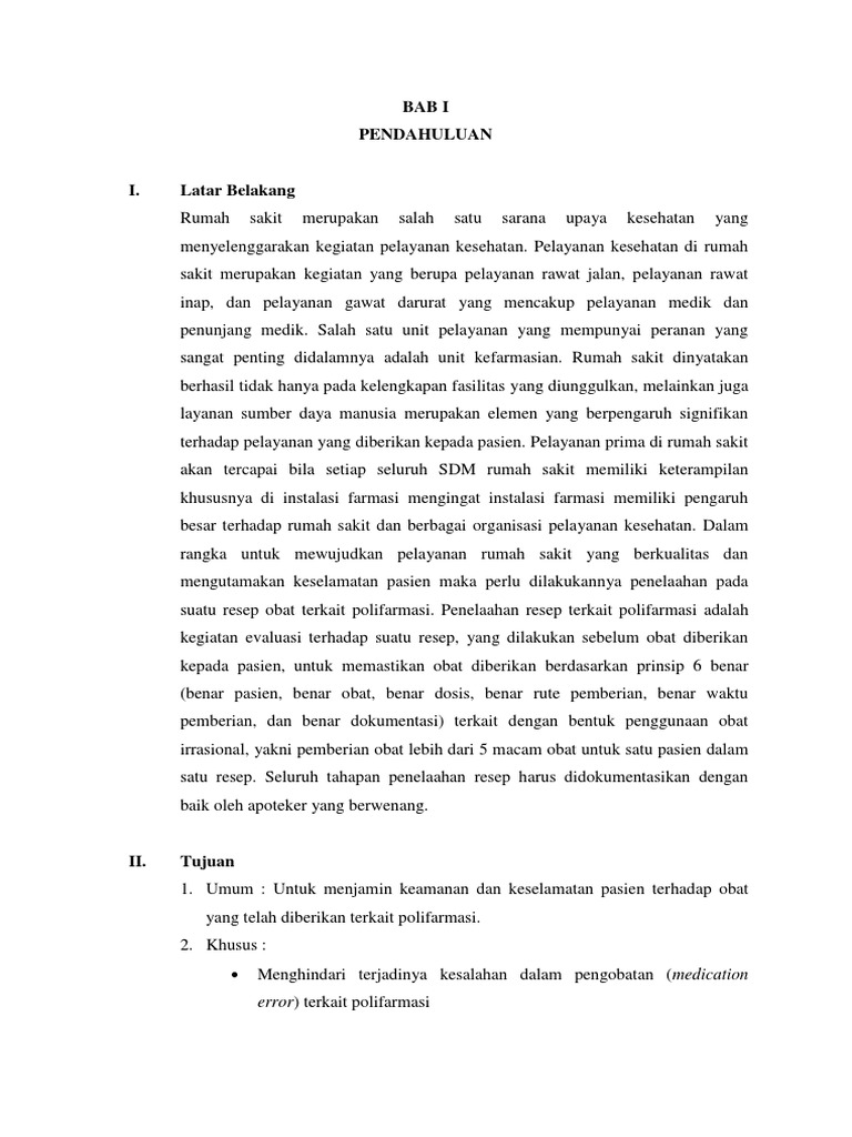 Telaah Resep Polifarmasi di RSU Bina Kasih | PDF | Pengembangan Diri ...