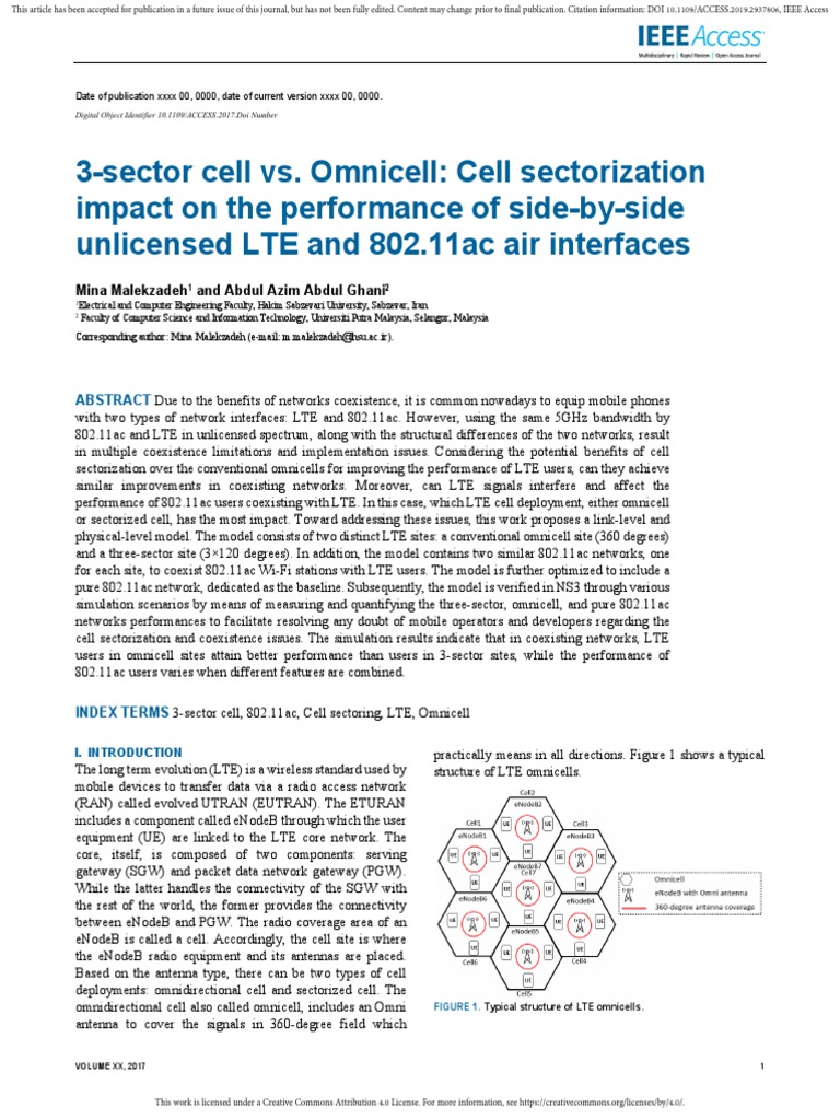 3-Sector Cell Vs Omnicell Cell Sectorization Impac | PDF | Ieee 802.11 ...