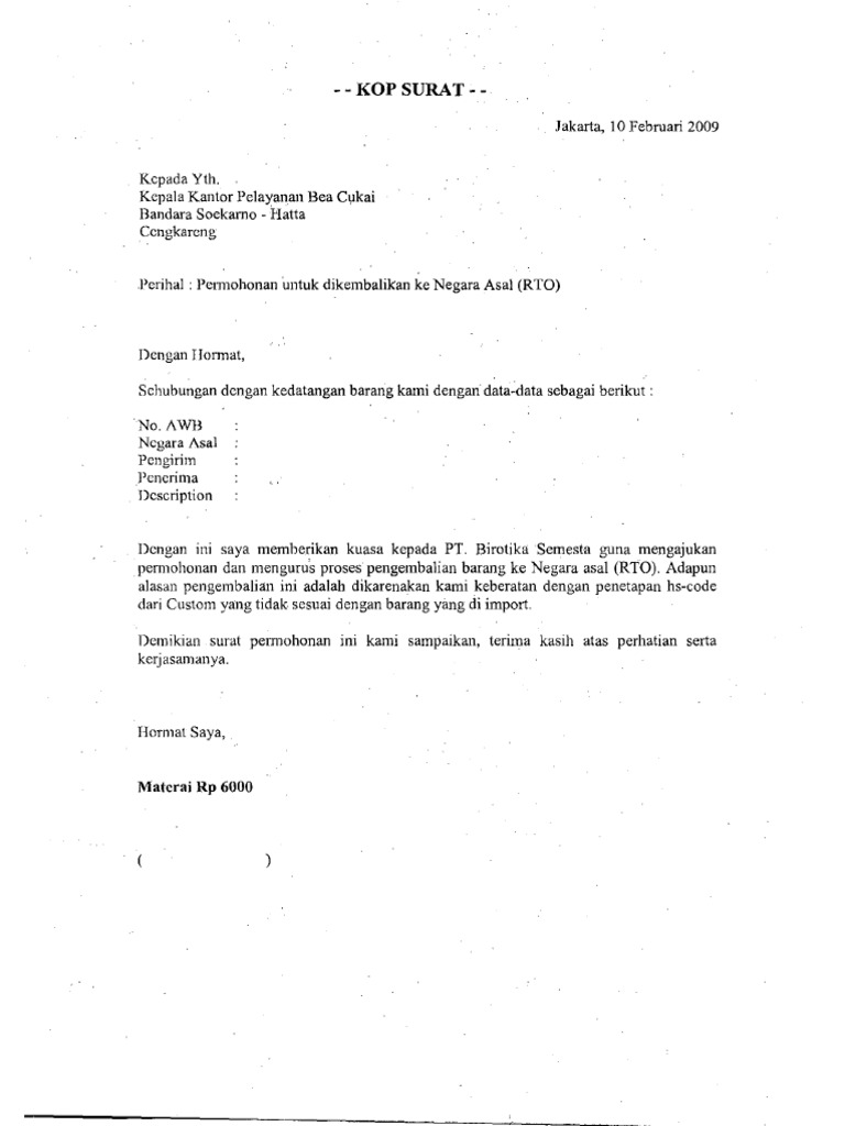 Contoh Surat Rto | PDF