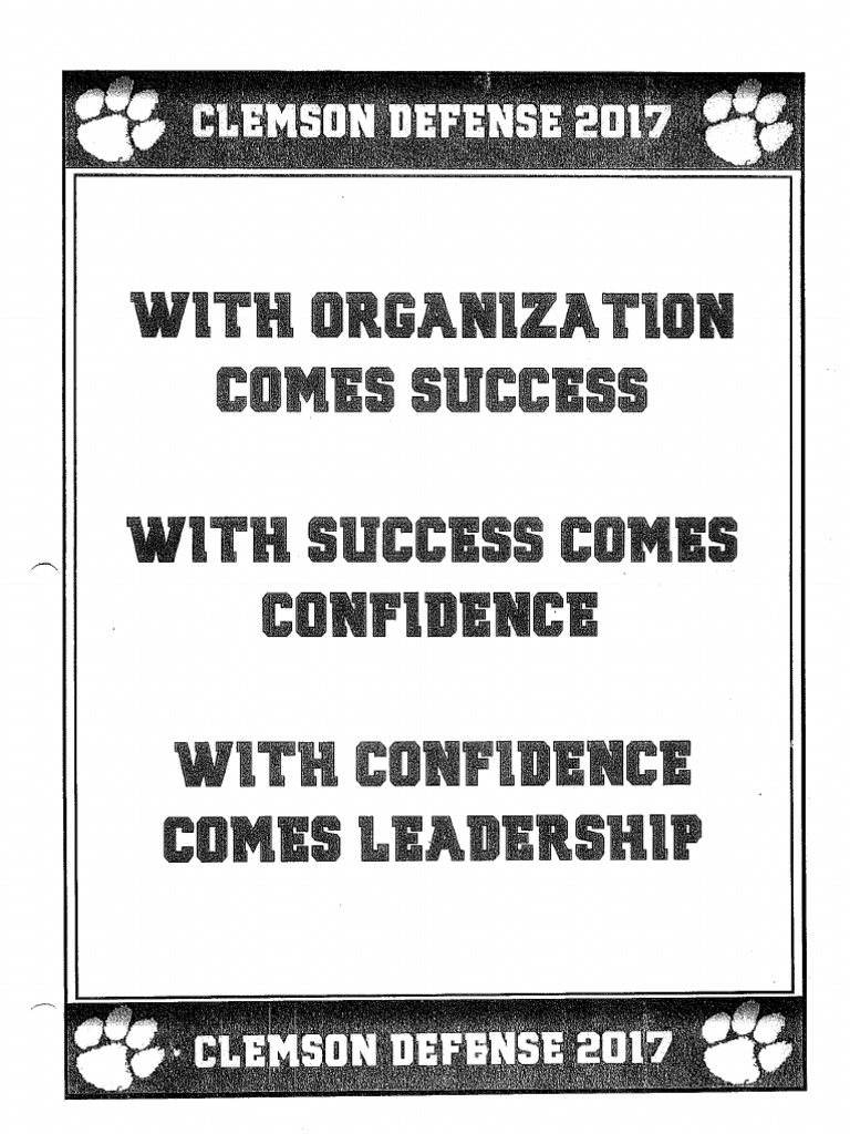 2017 Clemson Defensive Playbook | PDF